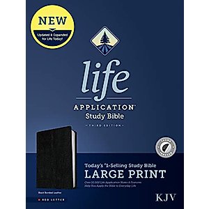 KJV Life Application Study Bible, Third Edition, Large Print (Bonded Leather, Black, Indexed, Red Letter)