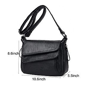 SYYHOME Crossbody Purses for Women PU Leather Hobo Shoulder Bags Travel Purses and Handbags Medium Pocketbooks (Wine Red)