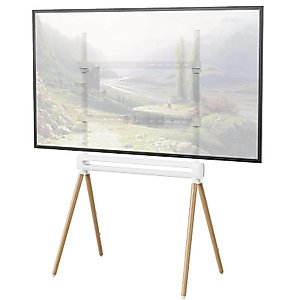 PUTORSEN Artistic Easel TV Floor Stand for 49 to 70 inch LED LCD Screens, Studio TV Display Stand with VESA 200x200 to 600x400mm and Max Load 100 Lbs, Adjustable TV Mount with 4 Legs, Color White