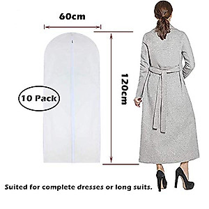AIDBUCKS Garment Cover Garment Bag Clothes Protector Lightweight Clear Suit Bag (Set of 10) PEVA Breathable Dust Cover for Closet Clothes Storage & Travel