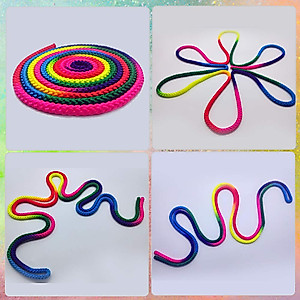Alomejor Gymnastics Rope Rainbow Color Rhythmic Gymnastics Rope Solid Competition Arts Training Rope