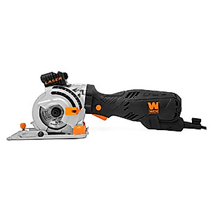 WEN 3620 5-Amp 3-1/2-Inch Plunge Cut Compact Circular Saw with Laser, Carrying Case, and Three Blades