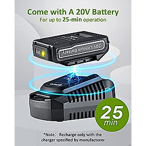 OMOTE Cordless Leaf Blower with Battery & Charger, Low Noise, Lightweight, Easy One-Button Control, Battery Powered, 177 CFM for Blowing Leaves, Lawn Care, Dust & Other Debris