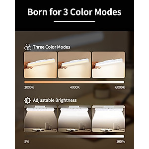 Under Counter Lights for Kitchen,1000LM 2000mAh Under Cabinet Lighting Touch Control Magnetic Closet Light Adjustable Color Temperature/Brightness Rechargeable Light for Kitchen,Shelf,Cabinet