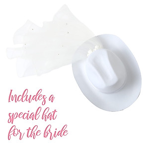 Cowgirl Hats Party Pack | Bride White Cowboy Hat and Black Hats | Women's Bachelorette Party (black, 12 pack)