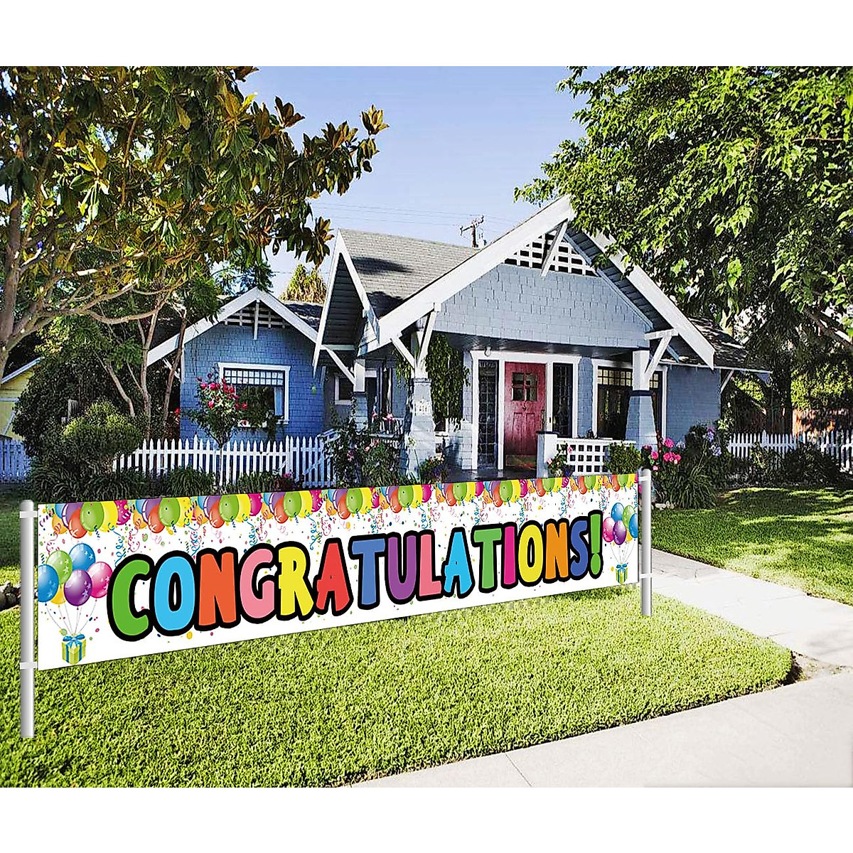 Large Congratulations Banner, 2024 Graduation Congrats Banner, Birthday Engagement Wedding Baby Shower Retirement Job Promotion Party Supplies Decorations (9.8 x 1.6 feet)