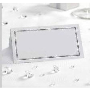 Silver Rimmed Place Cards - Party Supplies - Placecards And Holders - 50 Pieces