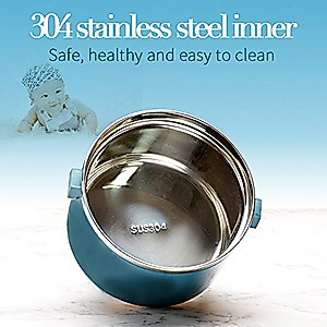 SANQIAHOME 2 Tier Stackable Stainless Steel Lunch Box Sealed(green, 2 layers)