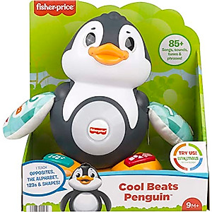 Fisher-Price Linkimals Cool Beats Penguin - UK English Edition, Musical Infant Toy with Lights, motions, and Educational Songs for Infants and Toddlers, HCJ54