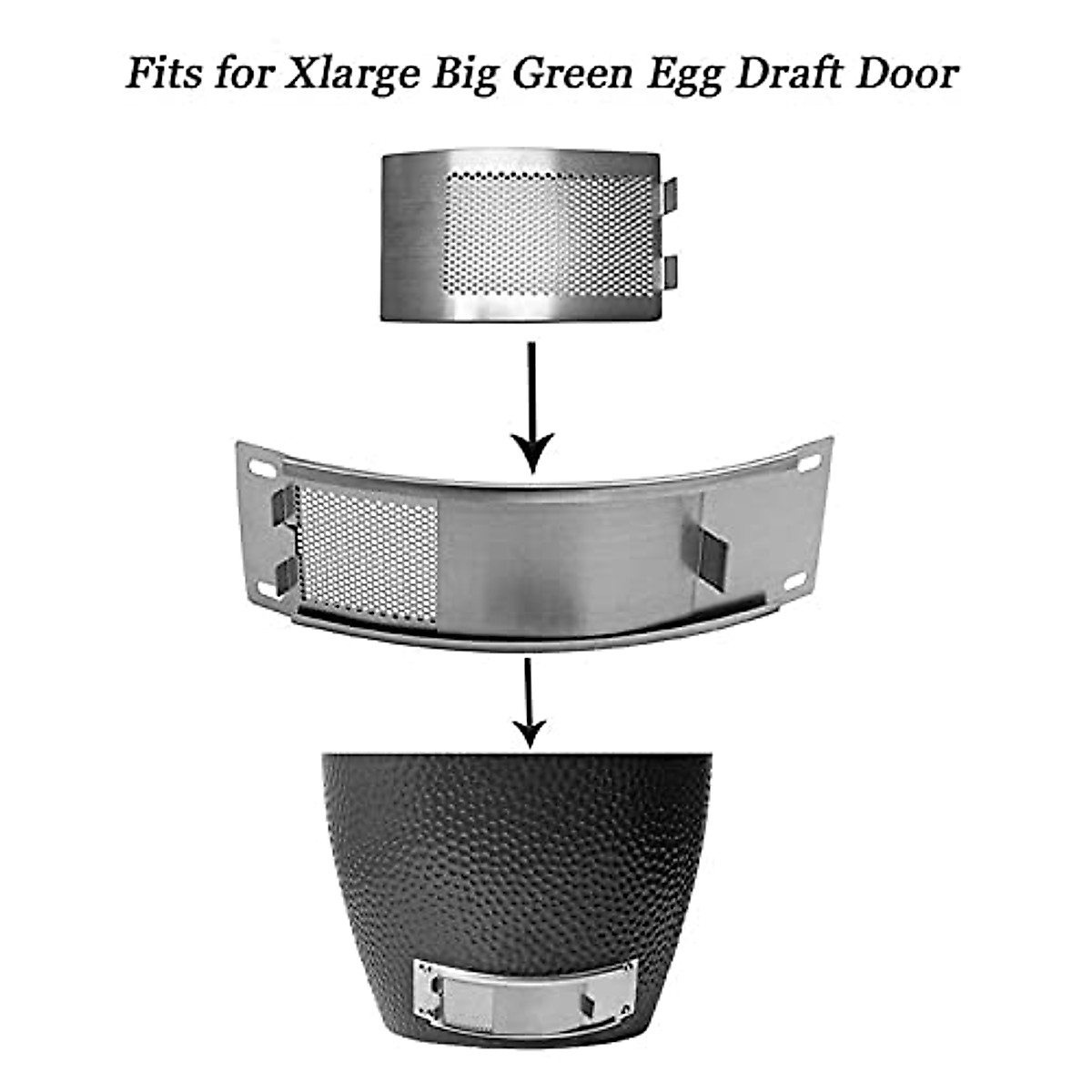 Mesh Screen XL for Big Green Egg,Punched Metal Mesh Screen for Extra-Large Big Green Egg, Bottom Vent Mesh Panel for BGE, XL BGE Stainless Steel Draft Door Screen, BGE Accessories, Grill Accessories