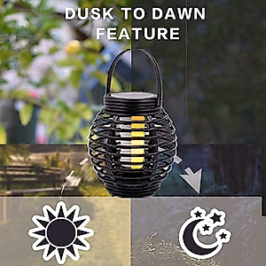 Solar Lights Outdoor Hanging Lantern Waterproof Outdoor Lights for Garden Patio Backyard Pathway and Tabletop Decoration Lamps Black (1 Pack)