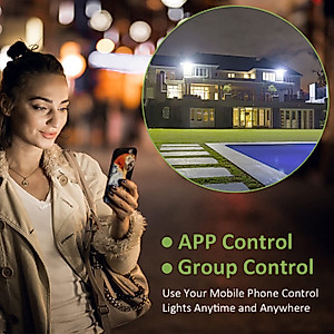 NOVOSTELLA 2 Pack 100W Smart LED Flood Light, Total 18000LM Super Bright Flood Light Outdoor IP66 Waterproof, Tunable White 2700K-6500K Outside Alexa Floodlight for Yard Stadium Garage Porch Lawn