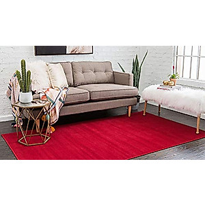 Unique Loom Williamsburg Collection Area Rug - Solid (4' 1" x 6' 1" Rectangle, Burgundy)