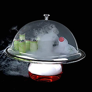 TMKEFFC Smoking Cloche Dome Cover 10 Inches Lid + 4 Pack Natural Wood Chips Set for Smoking Gun Food Drinks Cocktail Smoker