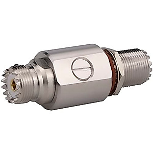 Whisary UHF Lightning Arrestor PL-259 Lightning Surge Protector UHF Female to Female Bulkhead for HAM Radio Gear，CB Ham Two-Way Base Stations