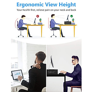 Monitor Stand Riser with Dual Pull Out Storage Drawer - Metal Mesh Desk ...