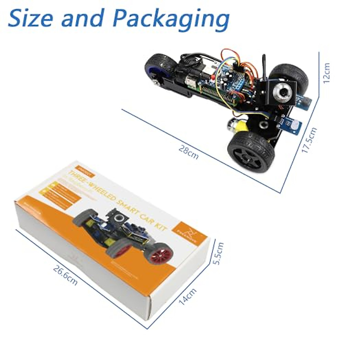 Freenove Three-Wheeled Smart Car Kit for Raspberry Pi 5 4 B 3 B+ B A+, Video Mode, Radar Mode, App Control, Ultrasonic Distance Sensor, Camera, Servo (Raspberry Pi NOT Included)