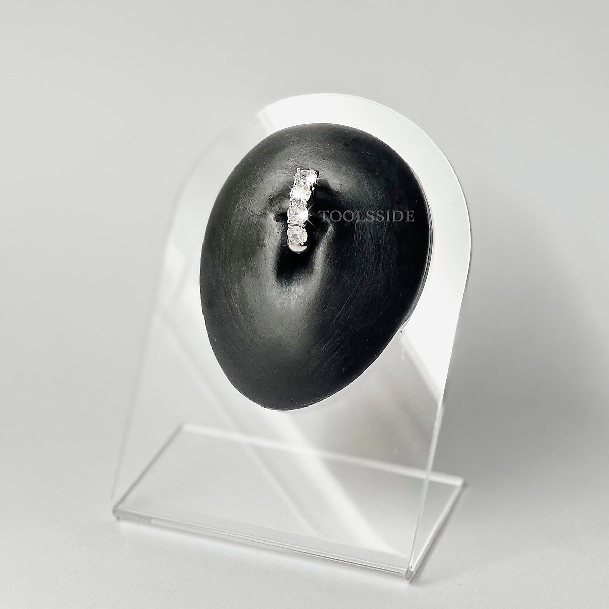 Vertical Hood Piercing Jewelry for Women with 4 Clear Zirconium Stones - Belly Button Ring, Vch Jewelry Hood, Stainless Steel Belly Button Rings, Vch Piercing Jewelry 14g, Belly Button Piercing