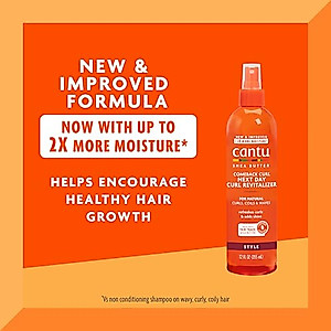 Cantu Comeback Curl Next Day Curl Revitalizer Mist with Shea Butter for Natural Hair, 12 fl oz (Packaging May Vary)