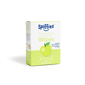 Spiffies Baby Oral Care Tooth Wipes - Gum & Teeth Wipe Tissues for Teething Relief & Cleaning Infant & Toddler Teeth - Baby Tooth Wipes w/Xylitol for Ages 0-12 Months & Up (Apple, 20 Count, 3 Pack)