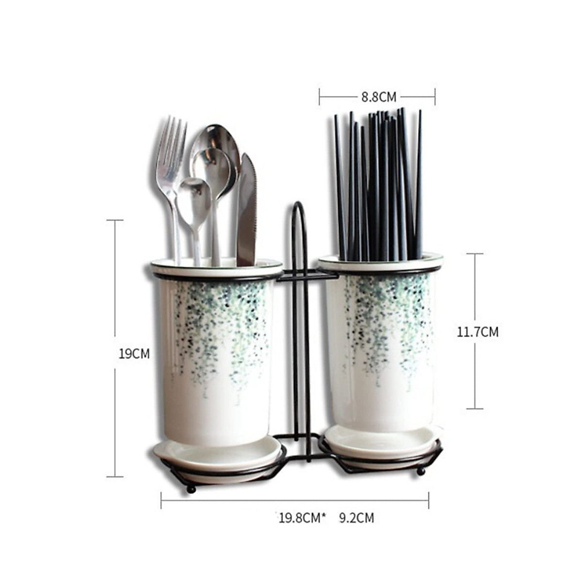 OUSIKA Utensil Caddy Ceramic Chopstick Holder Storage Box Pen Holder Shelves