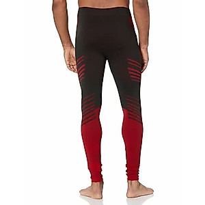 MeetHoo Men's Thermal Underwear Set Seamless Compression Base Layer Winter Gear Sports Long Johns Bottoms, Red, Large