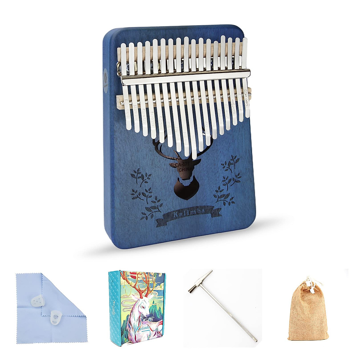 CloudyPeak Kalimba 17 Key Portable Mbira Finger Piano, Kalimba with Protective Box,Tune Hammer and Study Instruction, Thumb Piano for Kids Adult Beginners Professional