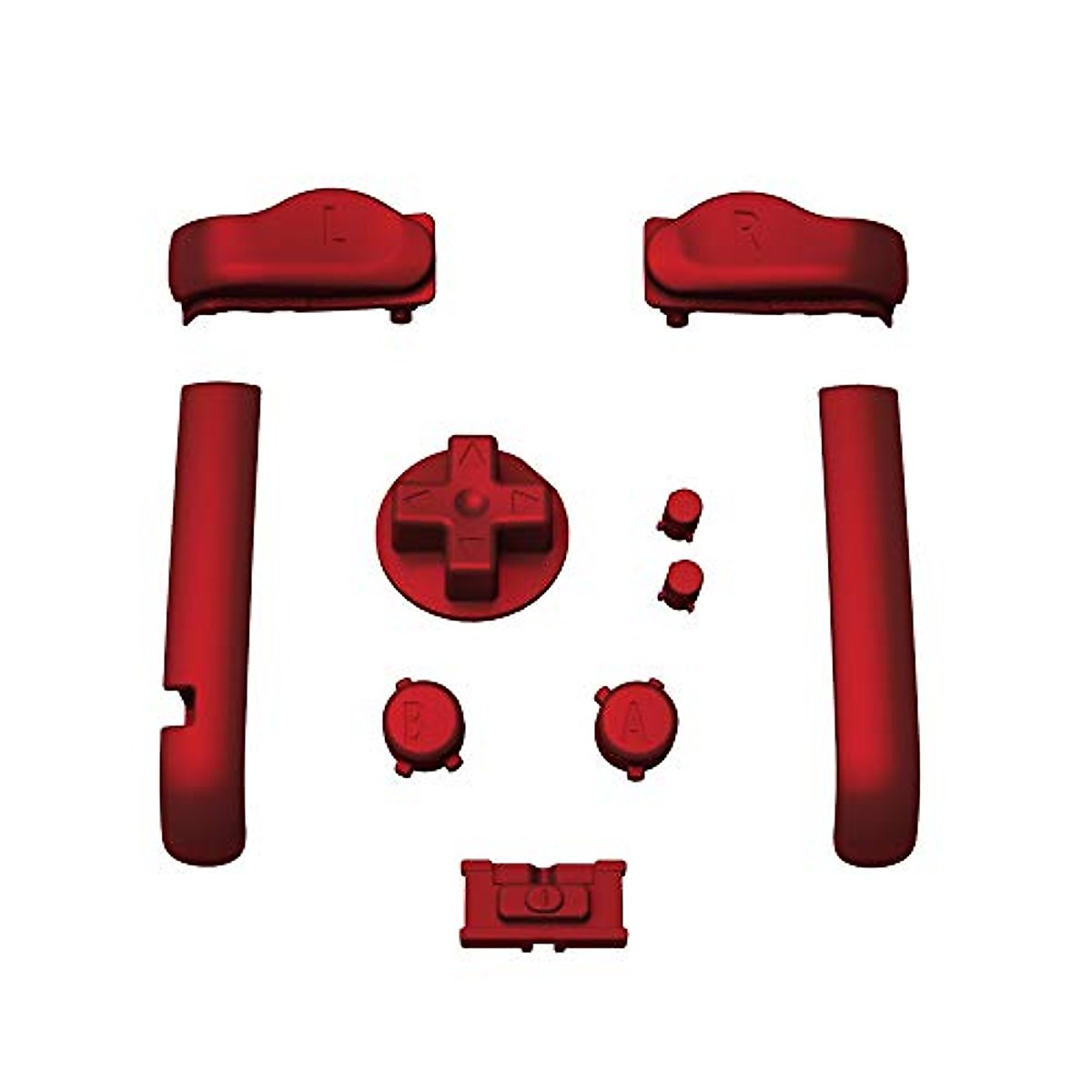 eXtremeRate Scarlet Red Replacement Full Set Buttons for Gameboy Advance GBA - Handheld Game Console NOT Included