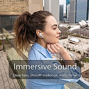 MQES Active Noise Cancelling Wireless Earbuds,in-Ear Headphones Bluetooth 5.2, Built-in 4mics Earphones,Touch Control, ANC and ENC, IPX5 Waterproof, 30H Playtime, for iPhone & Android White MQ-01B