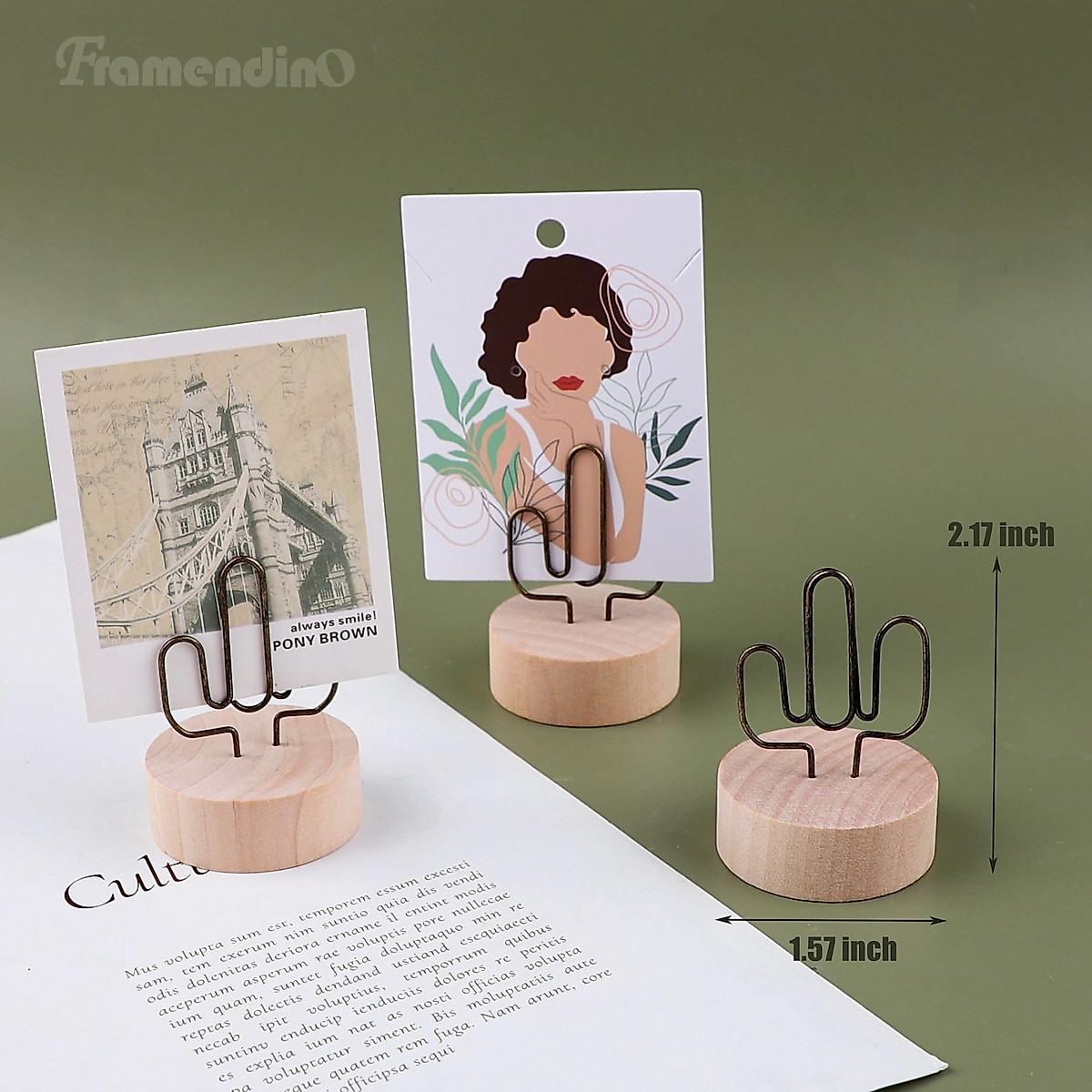 Framendino, 12 Pack Table Number Holders Wooden Place Card Holders for CenterPack Wedding