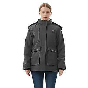 MOERDENG Women's Waterproof Winter Snow Coat Windproof Ski Jacket Hooded Snowboarding Jackets