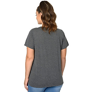 Beatles Plus Size Womens T-Shirt V-Neck Come Together Vintage Print (Charcoal, 4X)