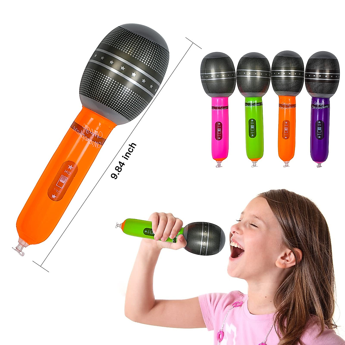 Max Fun Inflatable Rock Star Toy Set, 30 PCS 80s 90s Party Decorations Inflatable Party Props Musical Instrument Blow up Guitar Inflate Rock Band for Carnival Party Favors Rock and Roll Party Supplies