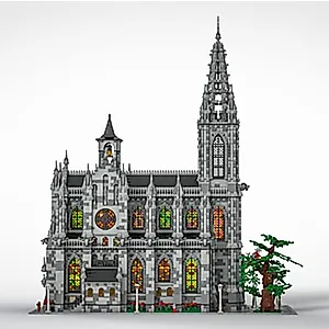 Castle Building Blocks MOC-29962 Cathedral, MOC - Modular Cathedral Building Blocks Set, Building Blocks Set for The Advanced Builder and Adults Compatible with L-e-g-o (21755PCS)