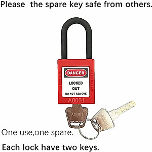 SAFBY Lockout Tagout Locks Loto Safety Padlock, Keyed Differently, OSHA Loto Safe Padlocks for Lock Out Tag Out Stations and Devices