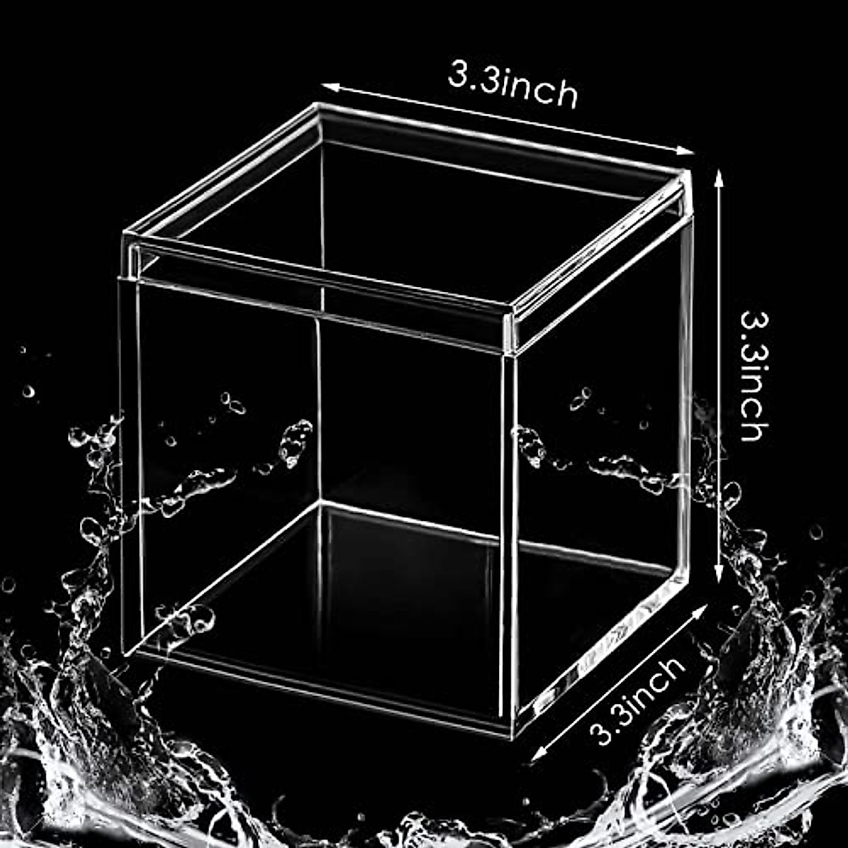 8 Pieces Clear Acrylic Plastic Square Cube Jewelry Box Mini Storage Box Mini Square Containers with Lids Storage Candy Box for Candy Pill and Tiny Jewelry (3.3 x 3.3 x 3.3 Inch)