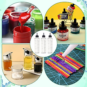 BENECREAT 8 Pack 8oz Large Transparent Plastic Dispensing Bottle with Twist Cap and Graduated Measurement for Liquids, Inks, Oils, Arts and Crafts