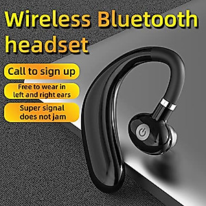 JUNAN Bluetooth V5.0 Headset, Wireless Earpiece, Ultra-Light Weight (12g) Hands Free Earphones with Built-in Mic,Suitable for Left and Right Ears, Anti-Sweat and Noise Reduction