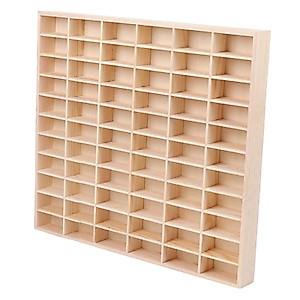 Gralara Wood Car Display Rack Toy, Book Organizer Shelf Shelves,Storage,Toys Storage Stand Organizer for Doll,Diecast Car,Collectibles Counter Store, 66 grids