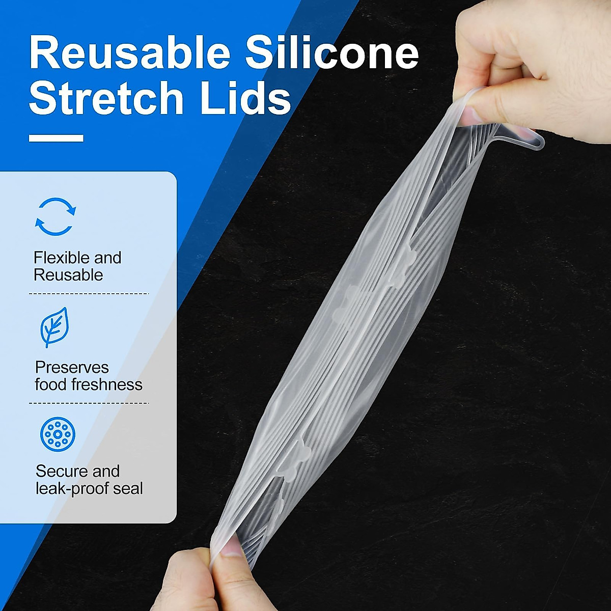 Aokinle Reusable Premium Silicone Stretch Lids for Food Storage,14 Packs With 7 Different Sizes, 100% Food Grade Silicone Microwave Cover,Silicone Covers For Bowls, Cans, and Round Container