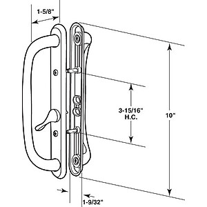 Prime-Line C 1288 White Diecast Sliding Door Handle Set with 10 Inch Pull (Single Pack)