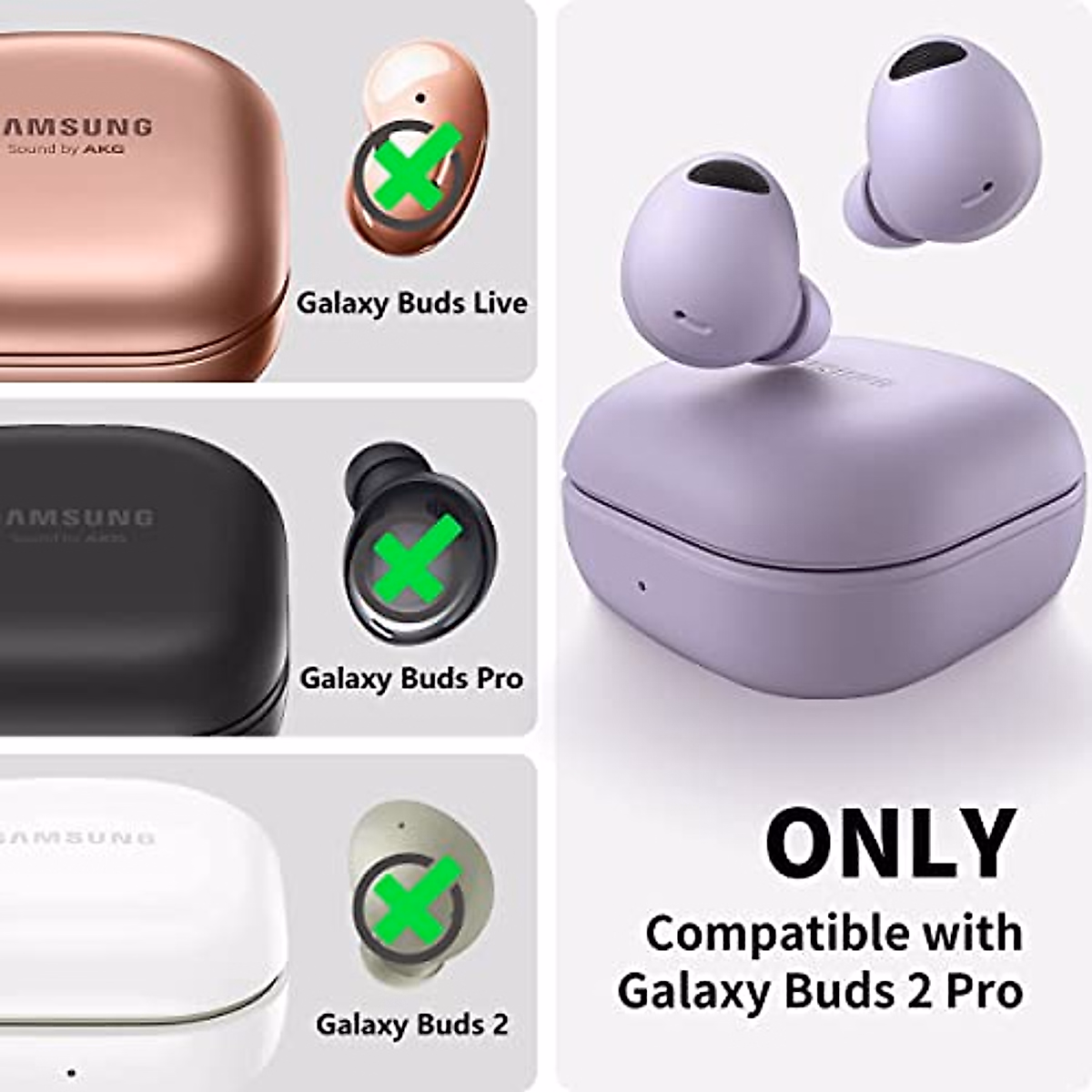 SUIHUOJI Galaxy Buds 2 Pro Strap, Soft Silicone Special Anti-Skid Design Sports Anti Lost Headphones Lanyard Accessories ONLY Compatible with Samsung Galaxy Buds 2 Pro Earbuds Neck Rope Cord(Black)