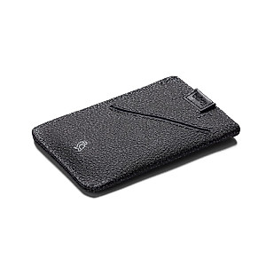 Bellroy Card Sleeve (Premium Leather Card Holder or Minimalist Wallet, Holds 2-8 Cards or Business Cards, Folded Note Storage) - Stellar Black
