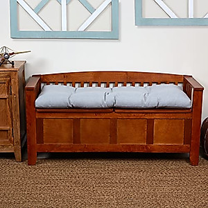 Klear Vu The Gripper Omega Non-Slip Tufted Bench Cushion for Indoor Furniture, Entryway Storage, Bay Window, Corner Nook or Piano Seat, 43 Inches, Gray