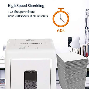 WOLVERINE 15-Sheet Super Micro Cut High Security Level P-5 Heavy Duty Paper/CD/Card Shredder for Home Office, Ultra Quiet by Manganese-Steel Cutter and 8 Gallons Pullout Waste Bin SD9520 (White ETL)