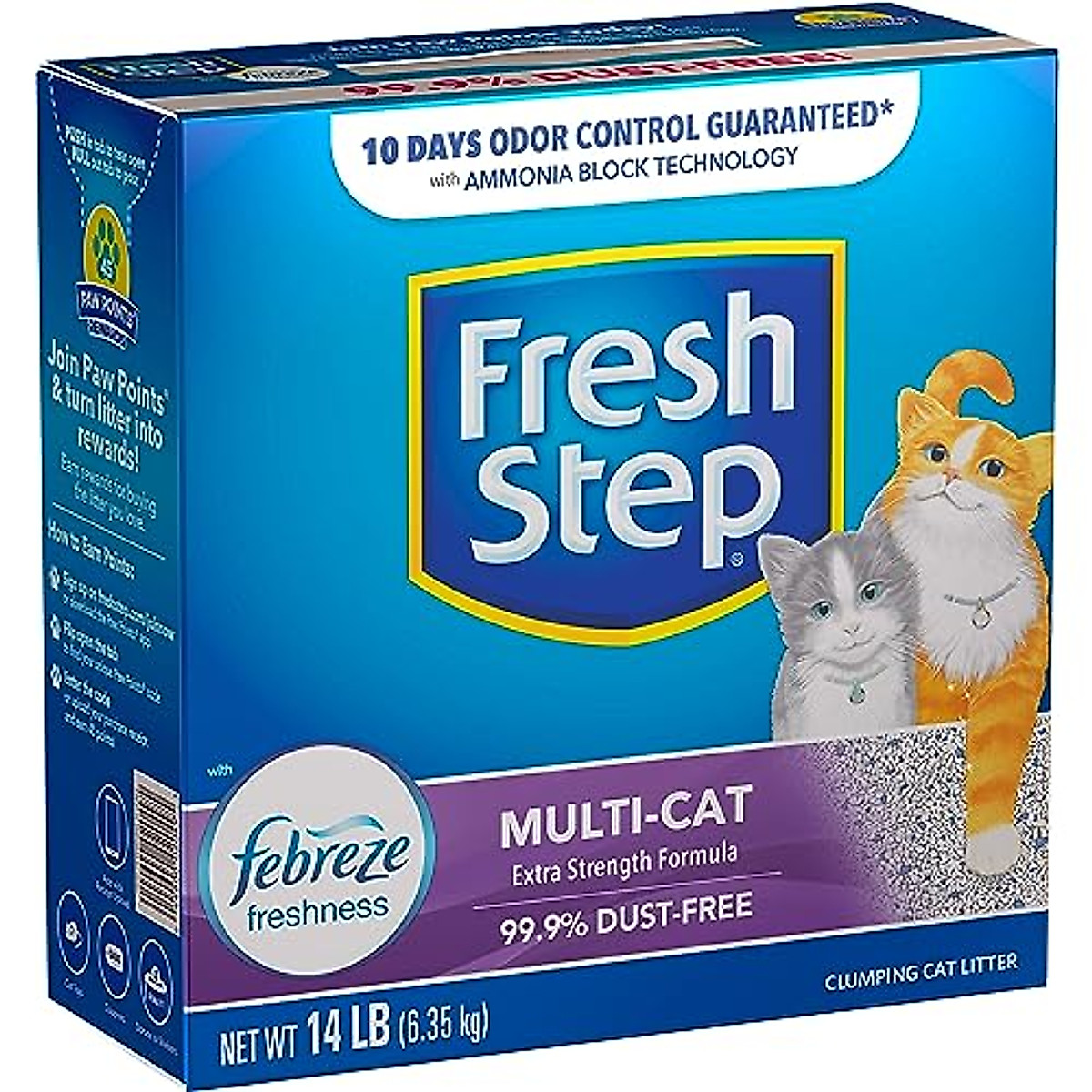 Fresh Step Clumping Cat Litter, Multi-Cat Odor Control, 14 lbs