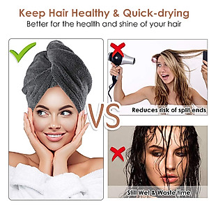 Laluztop 3 Pack Hair Towel Wrap for Women, Ultra Soft Hair Drying Towels, Anti-Frizz & Super Absorbent Hair Turban, Suitable for Curly, Long & Thick Hair