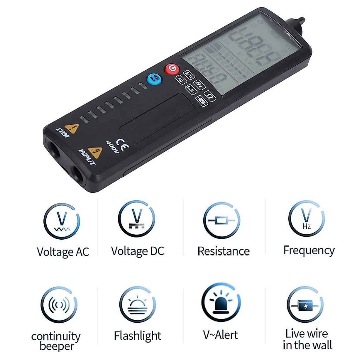 Digital Multimeter Dual Mode LCD Non Contact Voltage Detector 2000 Digits AC/DC 400V Auto Range Voltage Resistance Frequency Tester Electrical Tester Meter