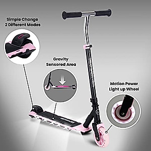 Aero iSporter Electric Scooter for Kids Ages 6-12, with Kick-Start and Gravity Sensor, Kids Electric Scooter with LED Lights, 2 Speeds, 110lbs Max and Height Adjustable …