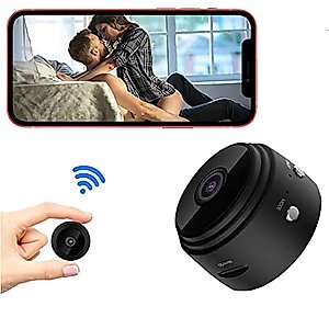 senri Mini Camera Hidden Camera 1080p HD with Video Live Feed WiFi, Portable Night Vision Nanny Cam Home Security Surveillance Baby Monitor, Outdoor Monitor for Pets